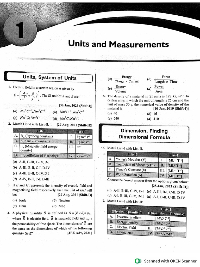 JEE Mains and Advanced Physics PYQ 5 Year | PDF