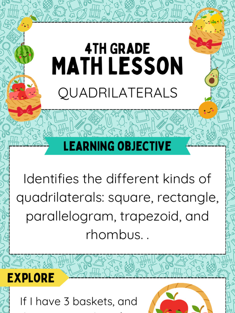 4th Grade Quadrilaterals & Multiplication | PDF | Geometric Shapes ...