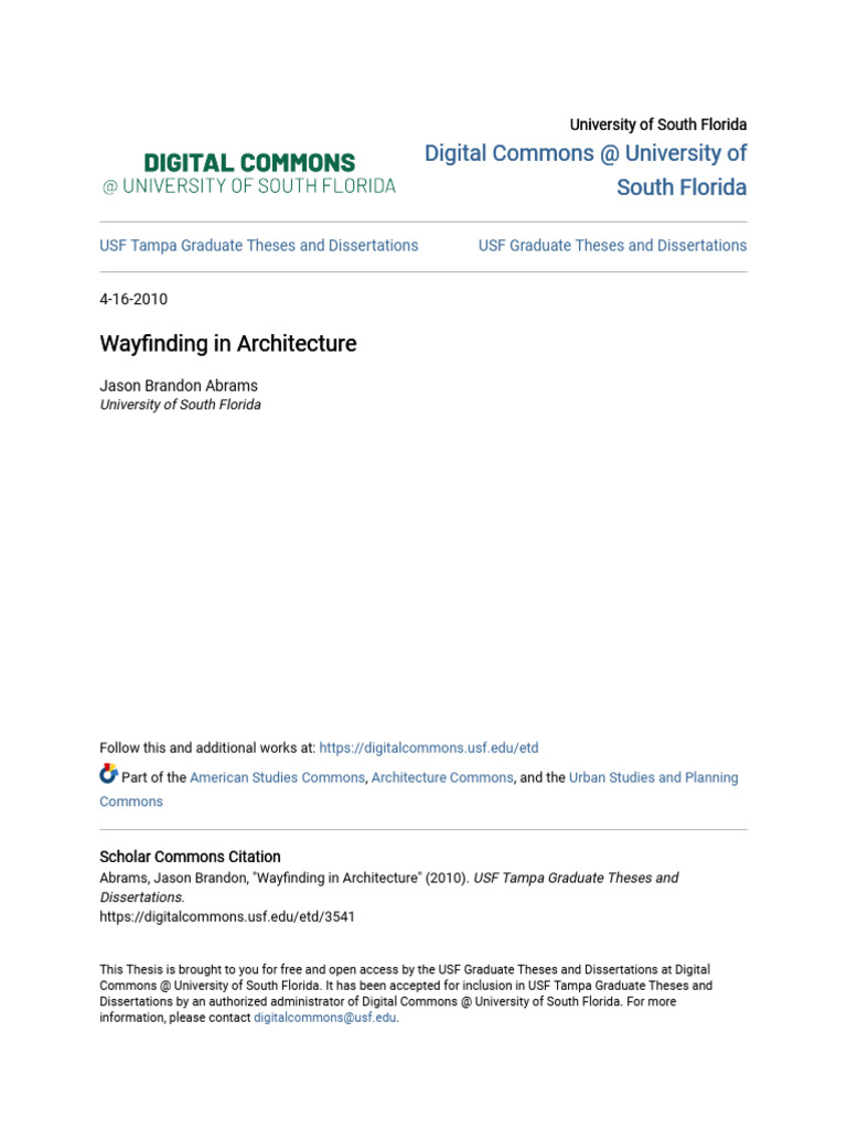 Wayfinding in Architecture | PDF | Thesis | Perception