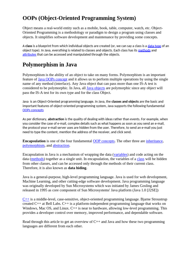 A Class Is A Blueprint From Which Individual Objects Are Created | PDF | Object Oriented ...