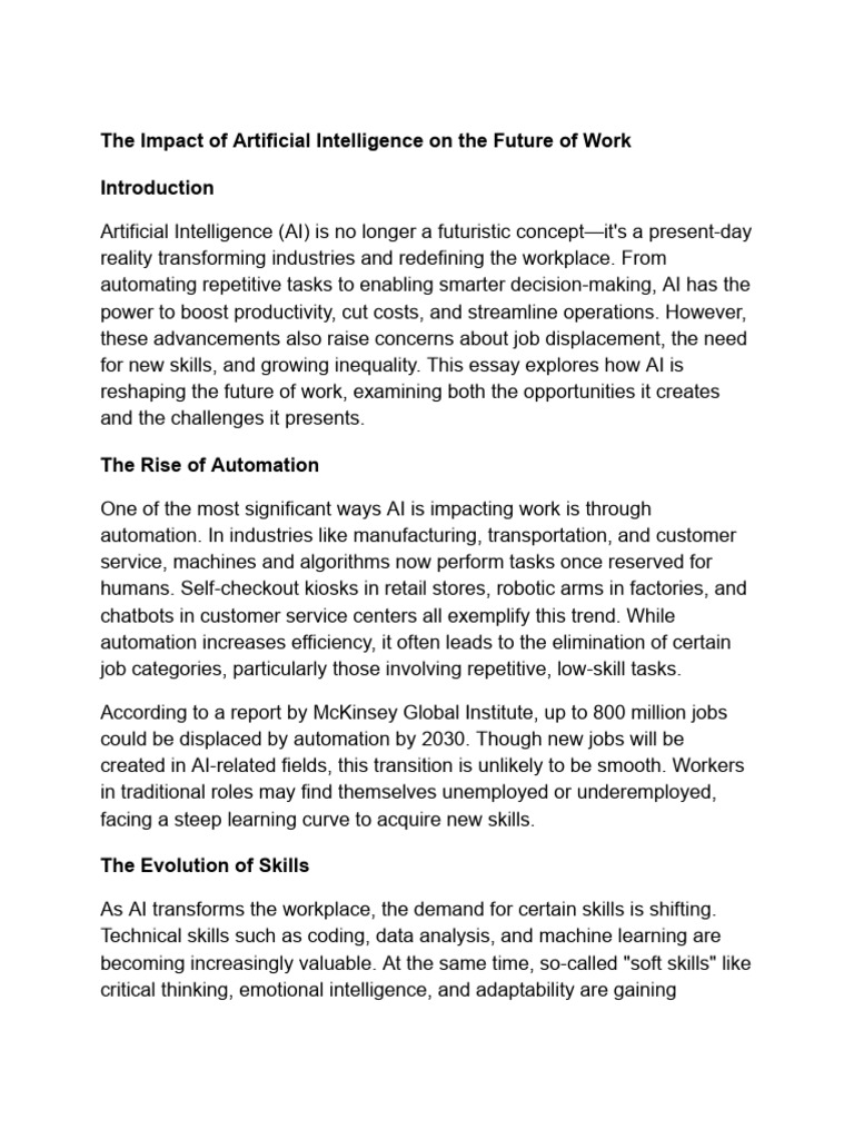 AI's Transformative Impact on Work | PDF | Artificial Intelligence ...