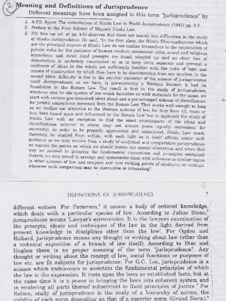 2. Meaning and Definitions of Jurisprudence | PDF