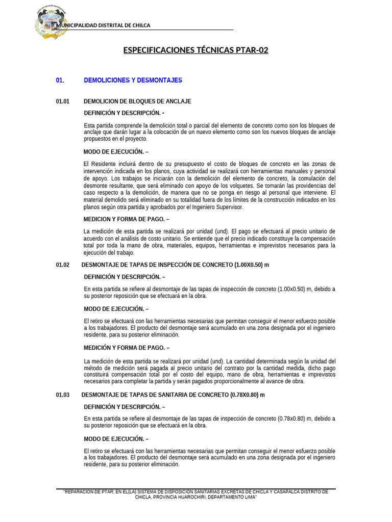 04 ESPECIFICACIONES TÉCNICAS - PTAR 02 | PDF | Pintar | Hormigón
