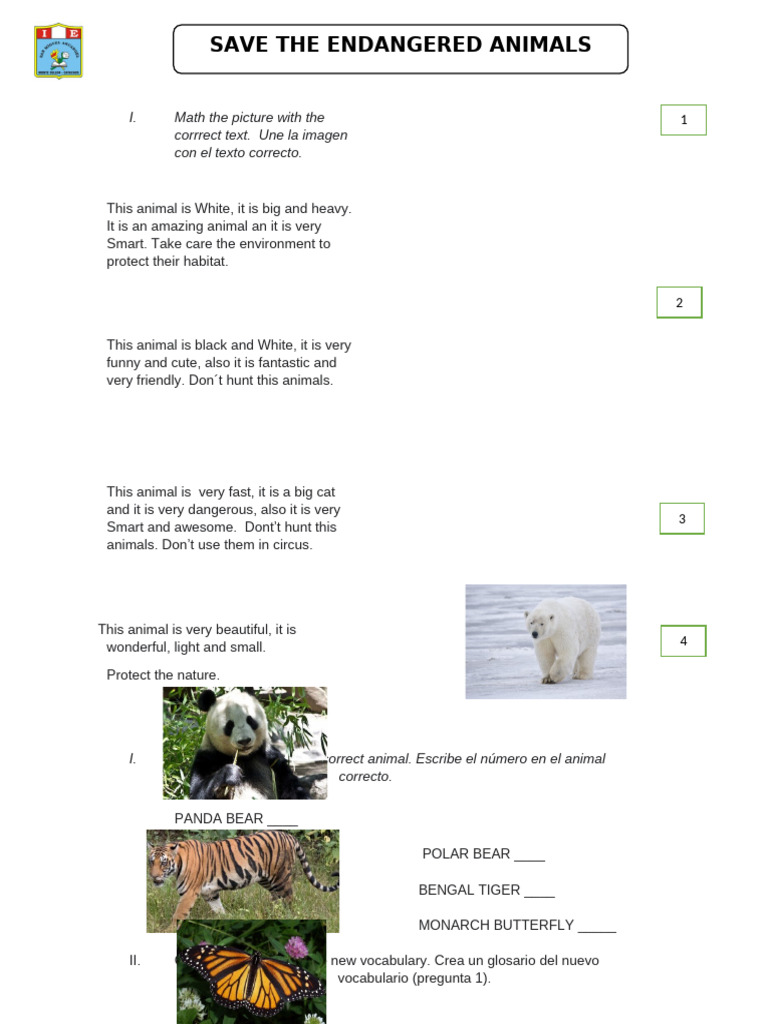 Save The Endangered Animals | PDF