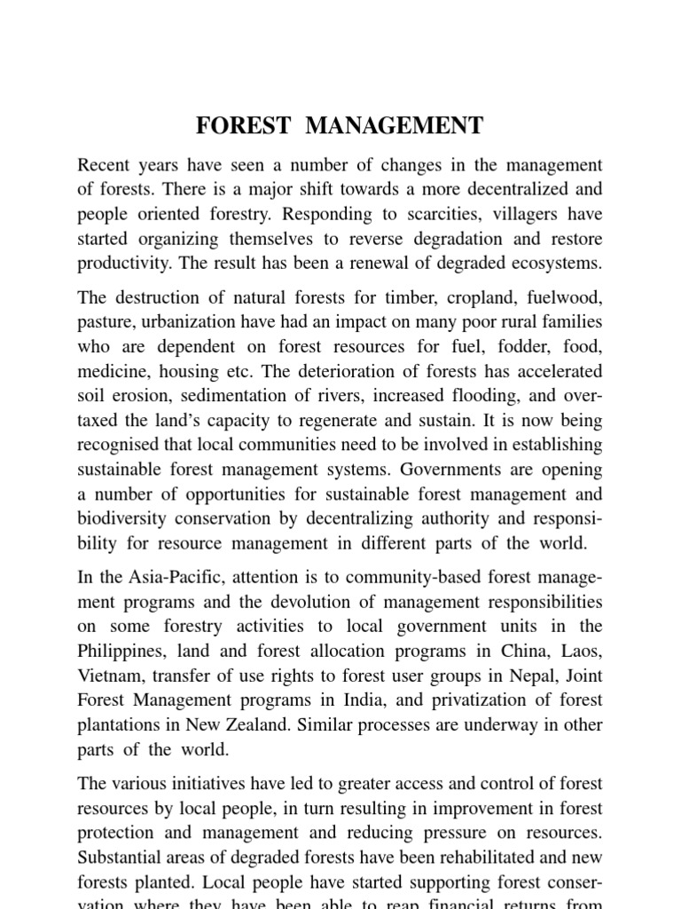 Joint Forest Management | PDF | Forestry | Sustainability
