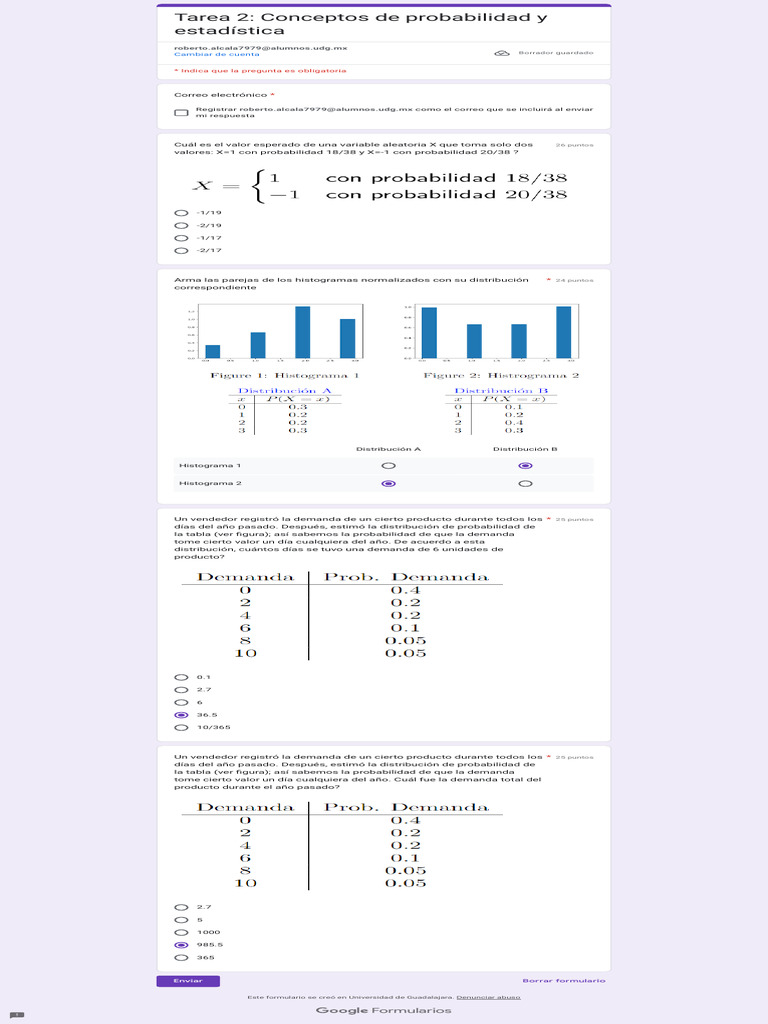 Tarea 2 Conceptos de Probabilidad y Estadística | PDF