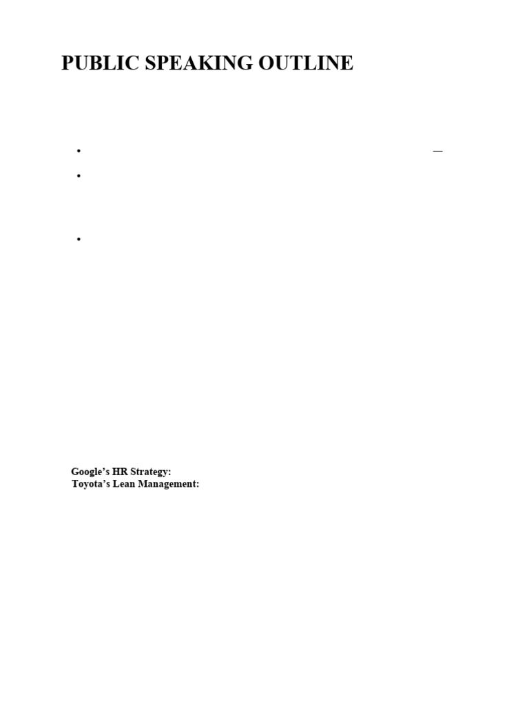PUBLIC SPEAKING OUTLINE | PDF