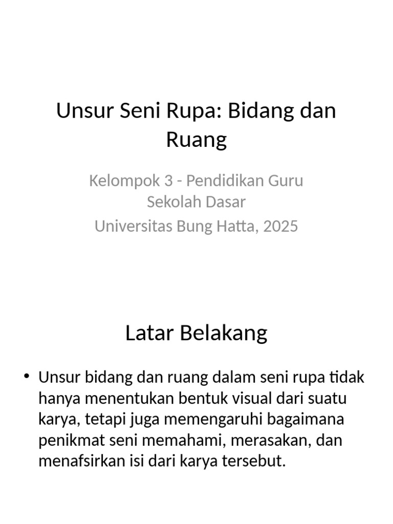 Unsur Seni Rupa Bidang Dan Ruang | PDF