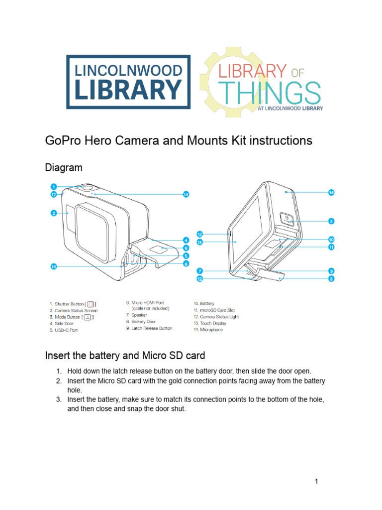 GoPro Hero Camera and Mounts Kit Instructions | PDF | Camera | Tripod ...