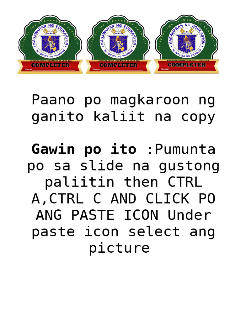 Kindergarten Moving Up Instructions | PDF