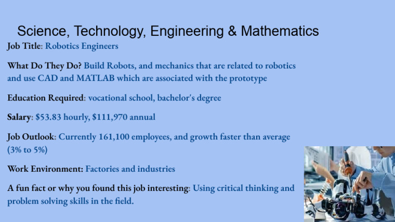 Career Cluster - Science, Technology | PDF