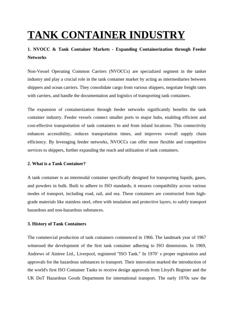 CIMC - 28 Nov - Session 5 - Tank Container Industry & NVOCC | PDF | Transport | Containerization
