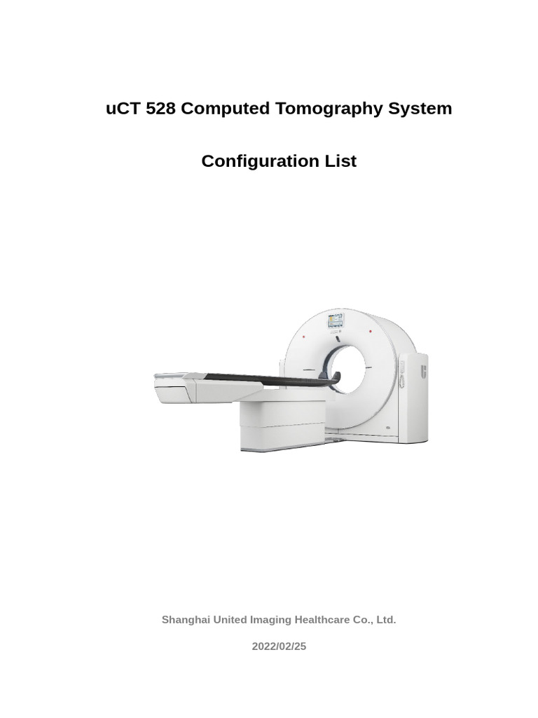uCT 528 CT System Configuration Guide | PDF | Ct Scan | Imaging