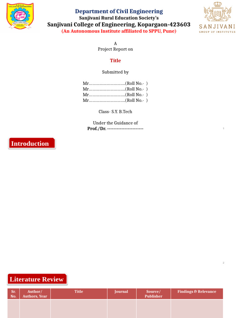 New PPT Format For Mini Project | PDF