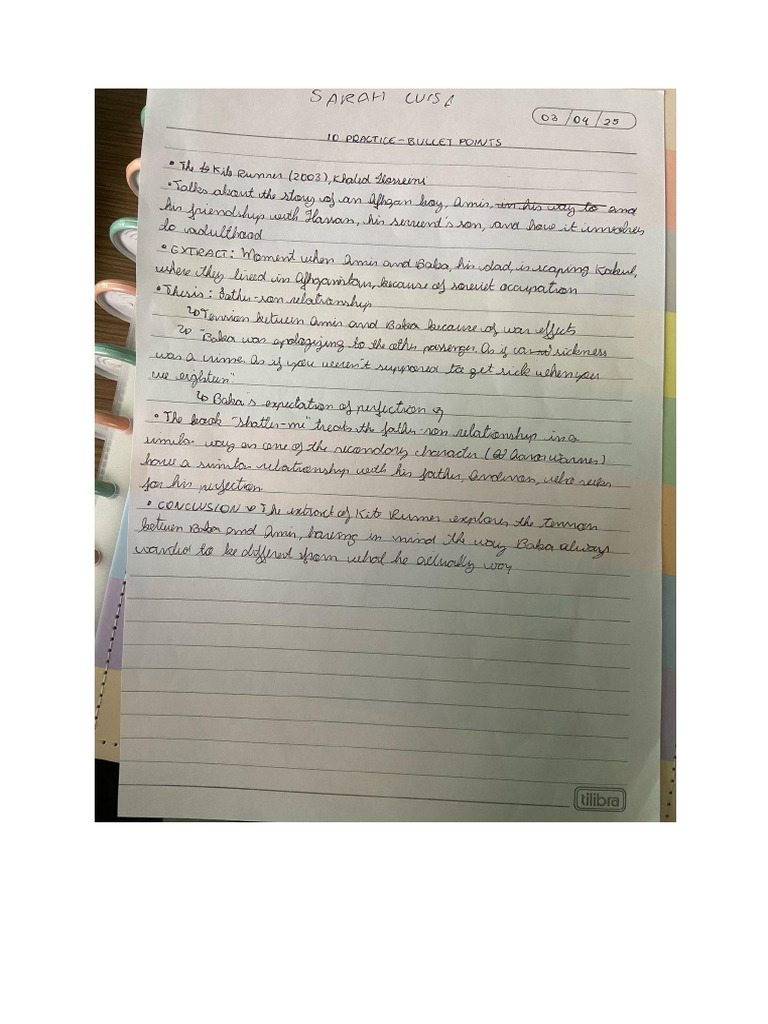 1st Term - Eng - IO Practice - Bullet Points - 12th | PDF