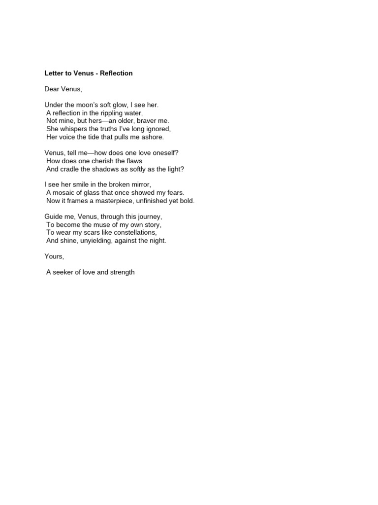 Letter To Venus - Reflection | PDF
