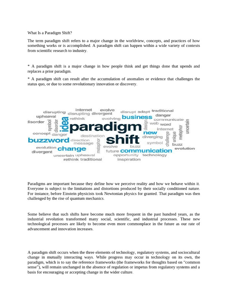 Understanding Paradigm Shifts Explained | PDF | Paradigm | Academic ...