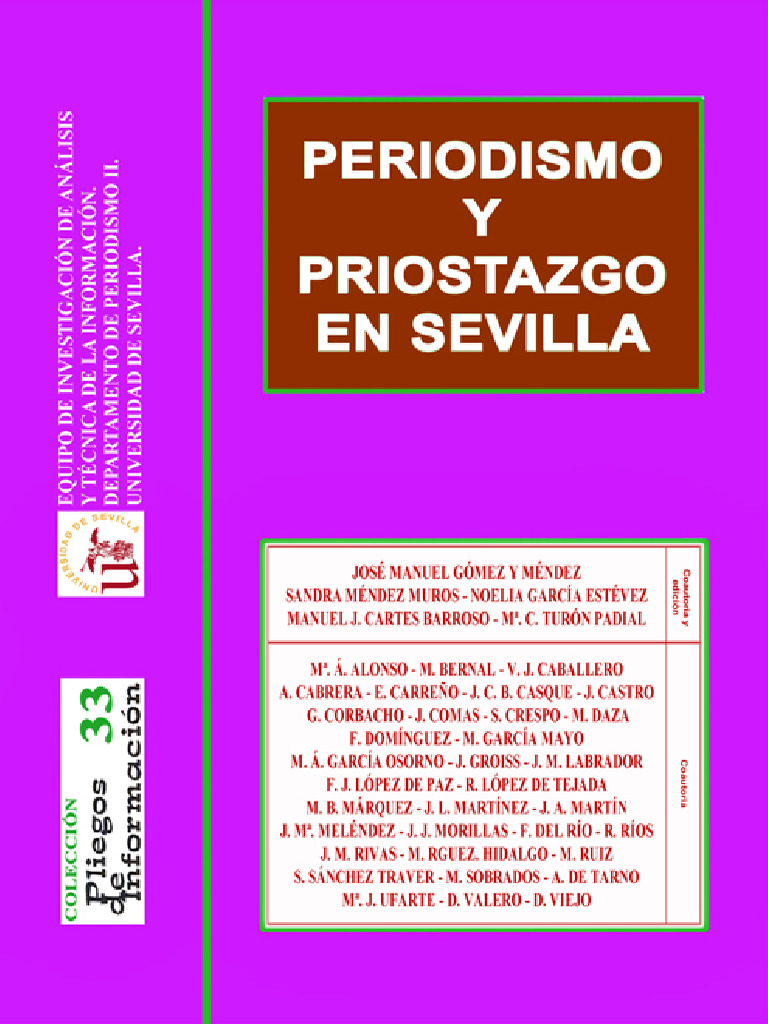 Libro Periodismo y Priostazgo | PDF | Sevilla