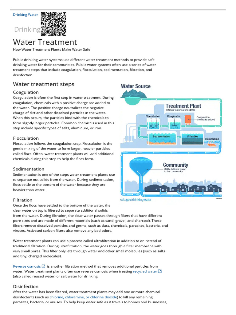 Water Treatment Process Explained | PDF | Water Purification | Sewage ...