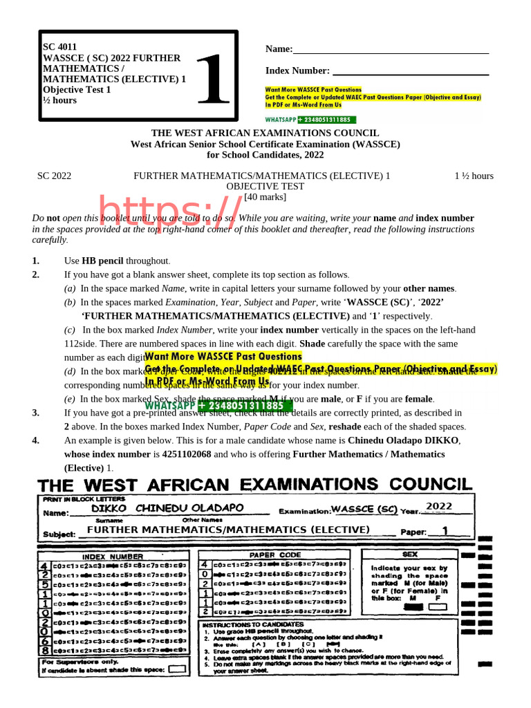 WAEC Further Mathematics Past Questions | PDF | Acceleration | Velocity