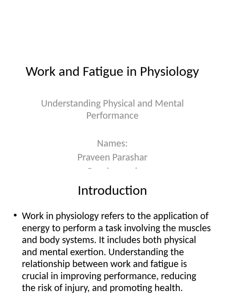 Work and Fatigue Physiology Final | PDF | Skeletal Muscle ...