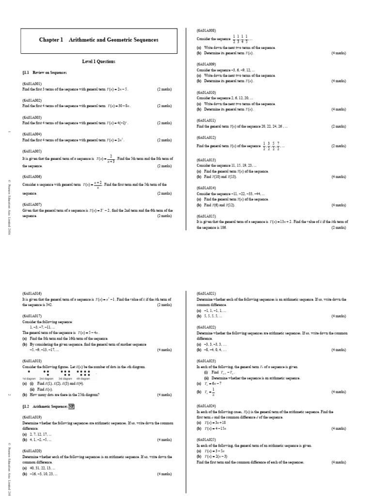 6ACh01 - Arithmetic and Geometric Sequence | PDF | Mathematics ...