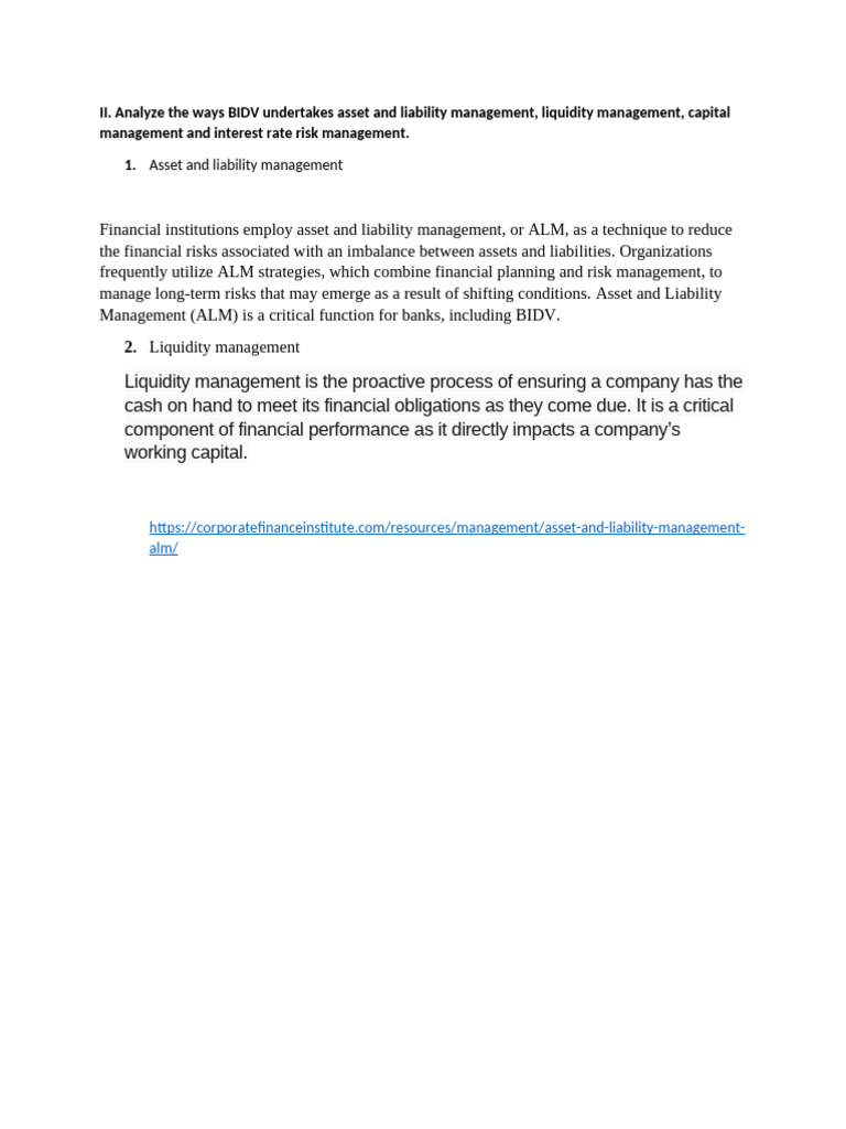 Asset and Liability Management | PDF