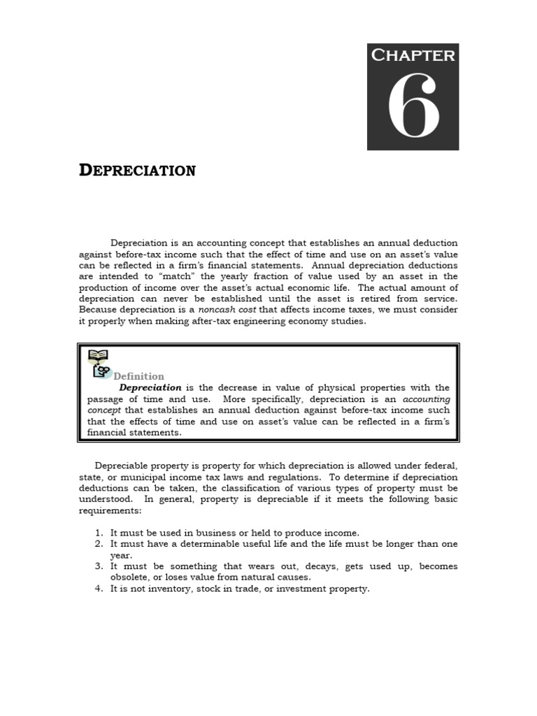 Chapter 6 Depreciation Module | PDF | Depreciation | Tax Deduction