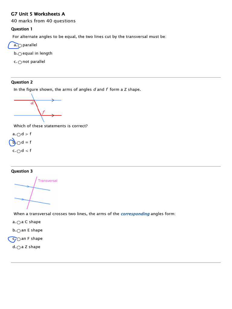 G7-Unit-5-Worksheets-A | PDF | Angle | Perpendicular