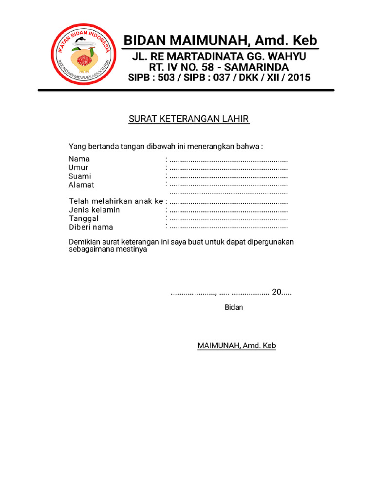 Surat Keterangan Lahir | PDF