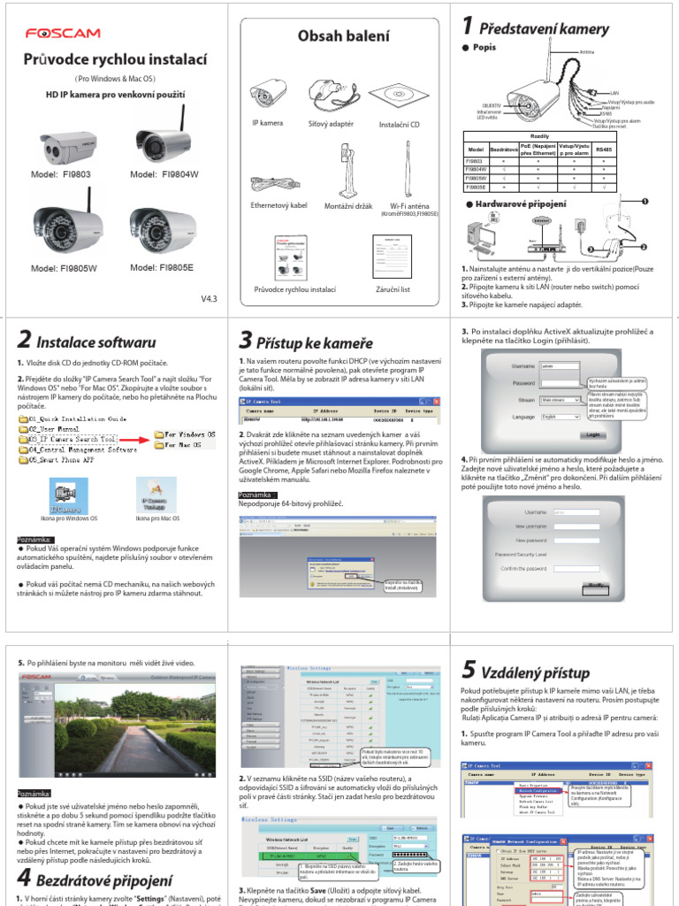 Foscam - 11 - Quick Installation Guide - Czech | PDF