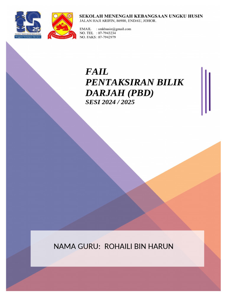 Muka Depan Fail PBD 2024 | PDF