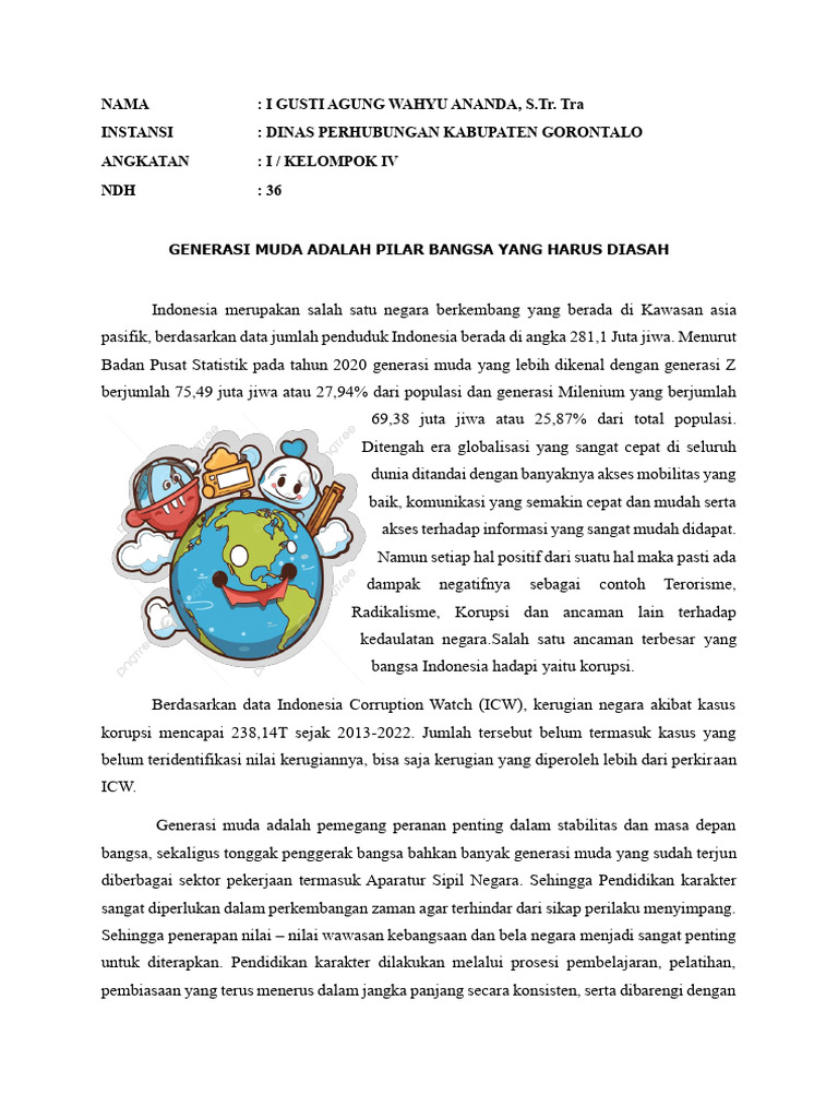 Generasi Muda Adalah Pilar Bangsa Yang Harus Diasah | PDF