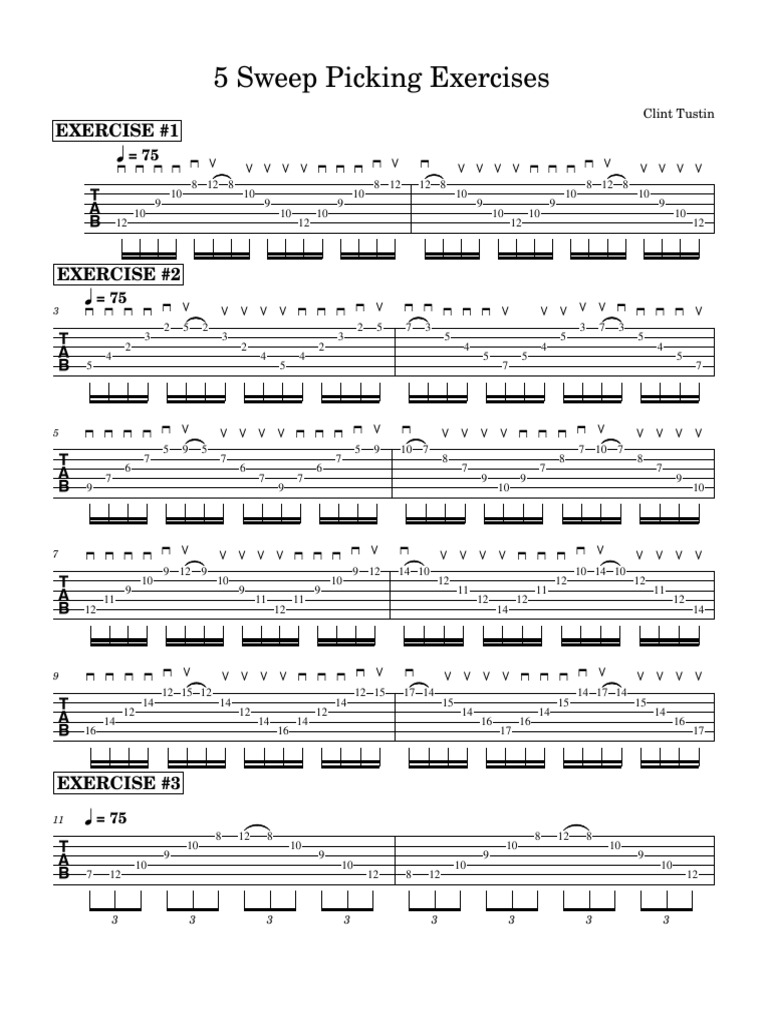 5 Sweep Picking Exercises | PDF