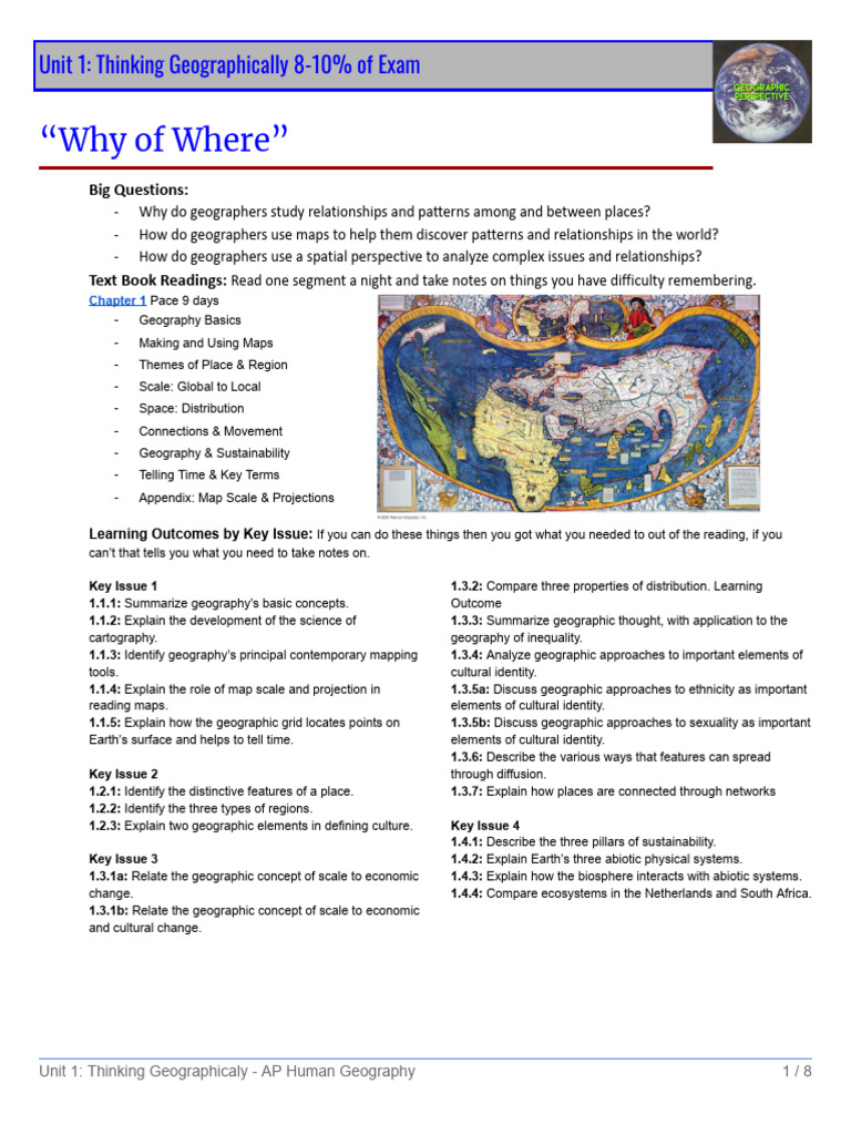 Unit 1 Thinking Geographically | PDF | Geography | Map