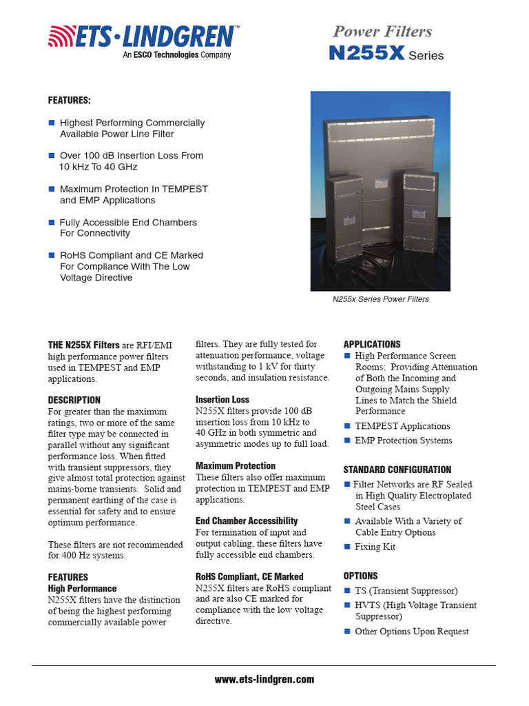 N255X High-Performance Power Filters | PDF | Electronic Filter | Voltage