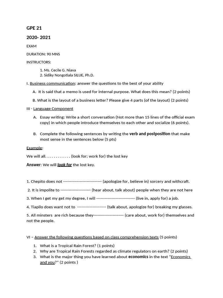 2021 - 2ème Session Anglais-GPE | PDF