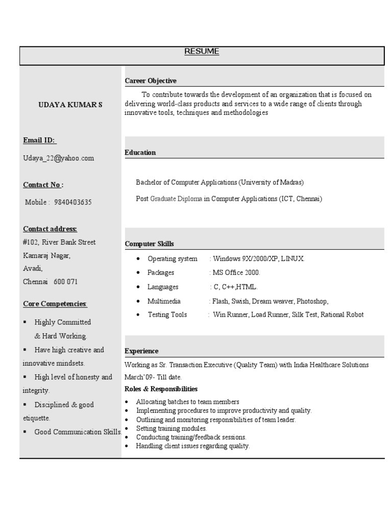 Uday Resume | PDF | Career & Growth