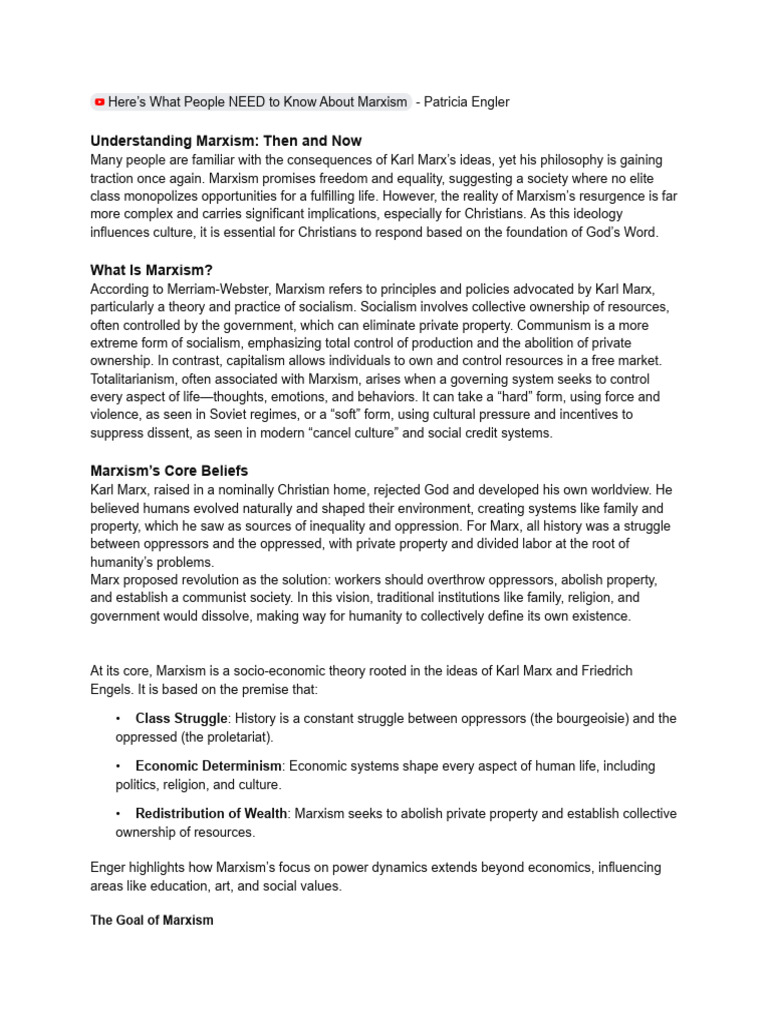 Here's What People NEED To Know About Marxism | PDF | Marxism | Socialism