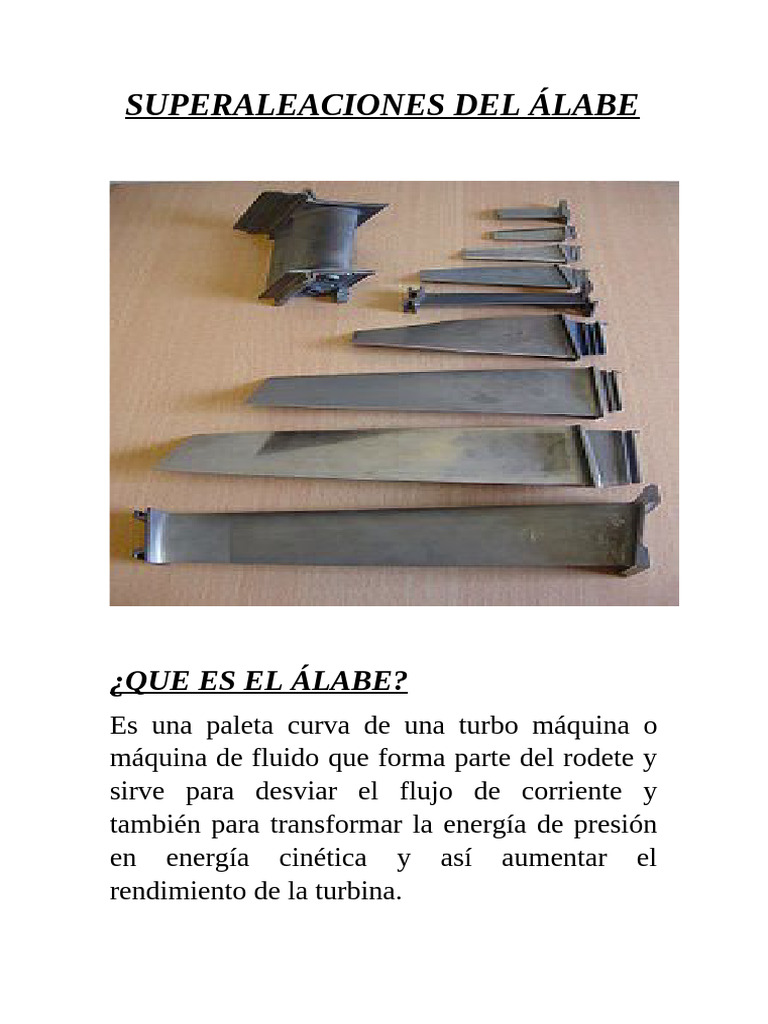 SUPERALEACIONES DEL ÁLABE | PDF | Ciencias fisicas | Ciencia de los ...