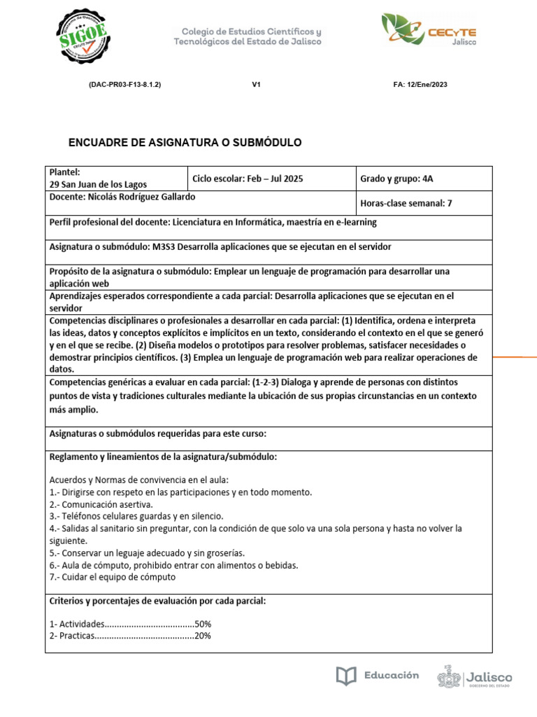 Encuadre Chava | PDF | Maestros | Informática