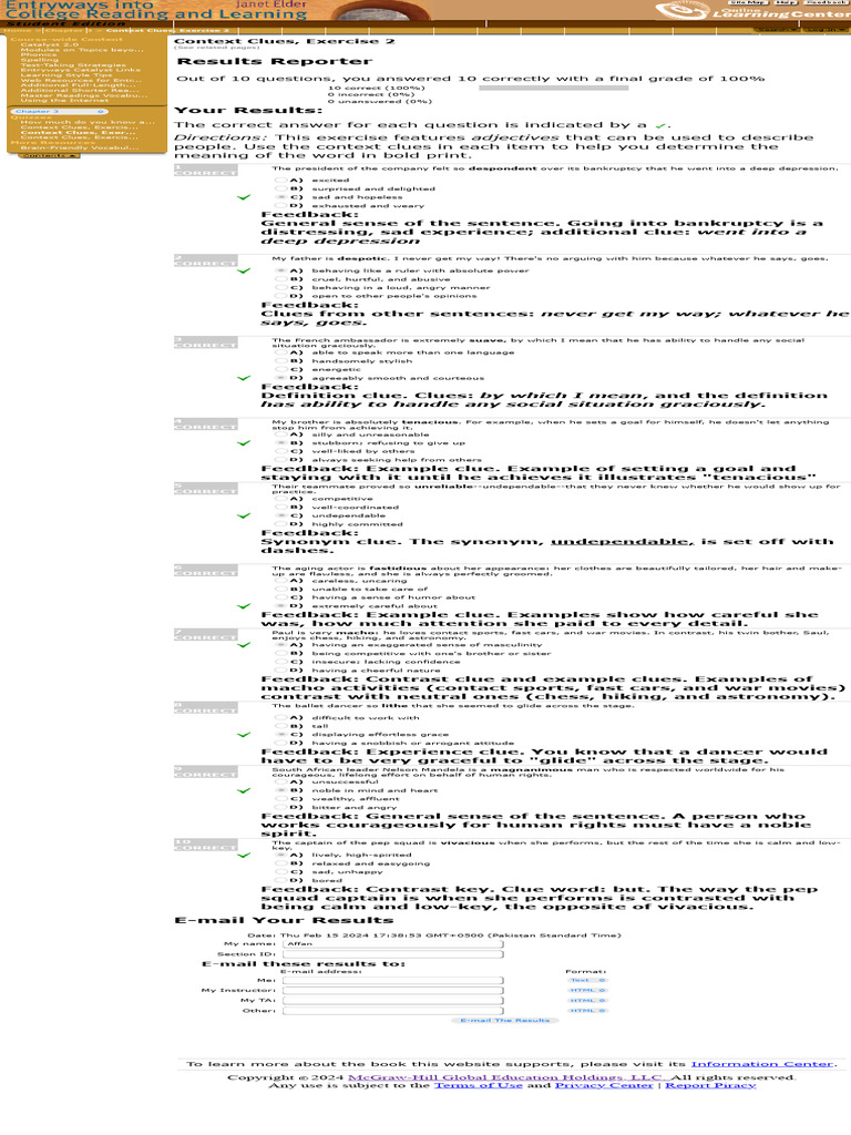 Context Clues, Exercise 2 | PDF