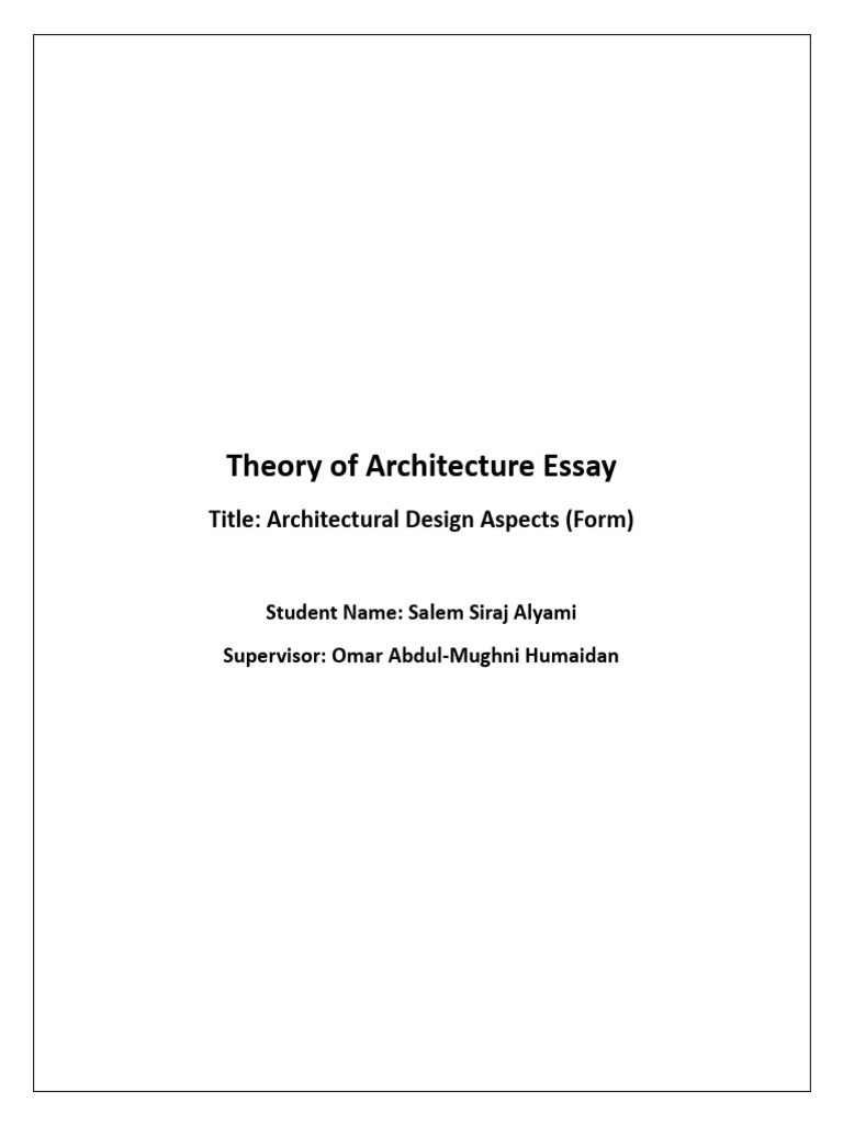 Theory of Architecture Essay | PDF | Shape | Triangle