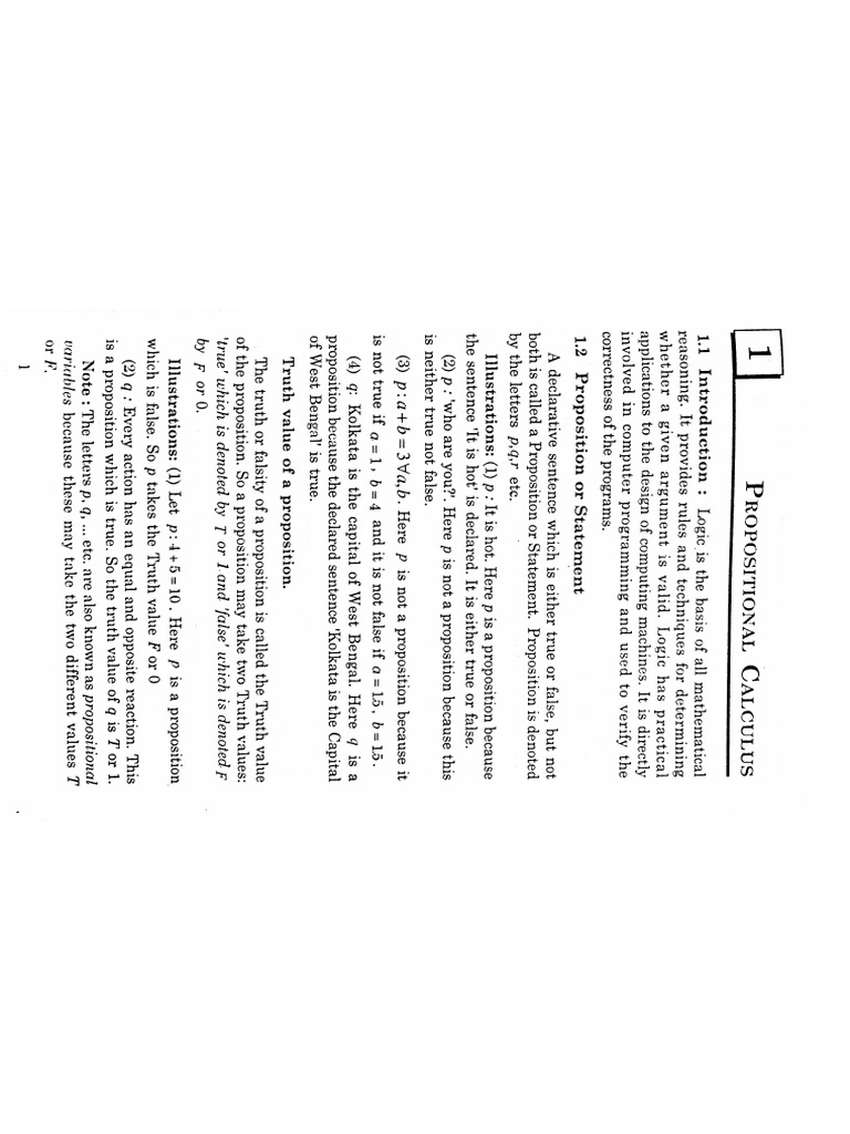 Propositional Calculus - I | PDF