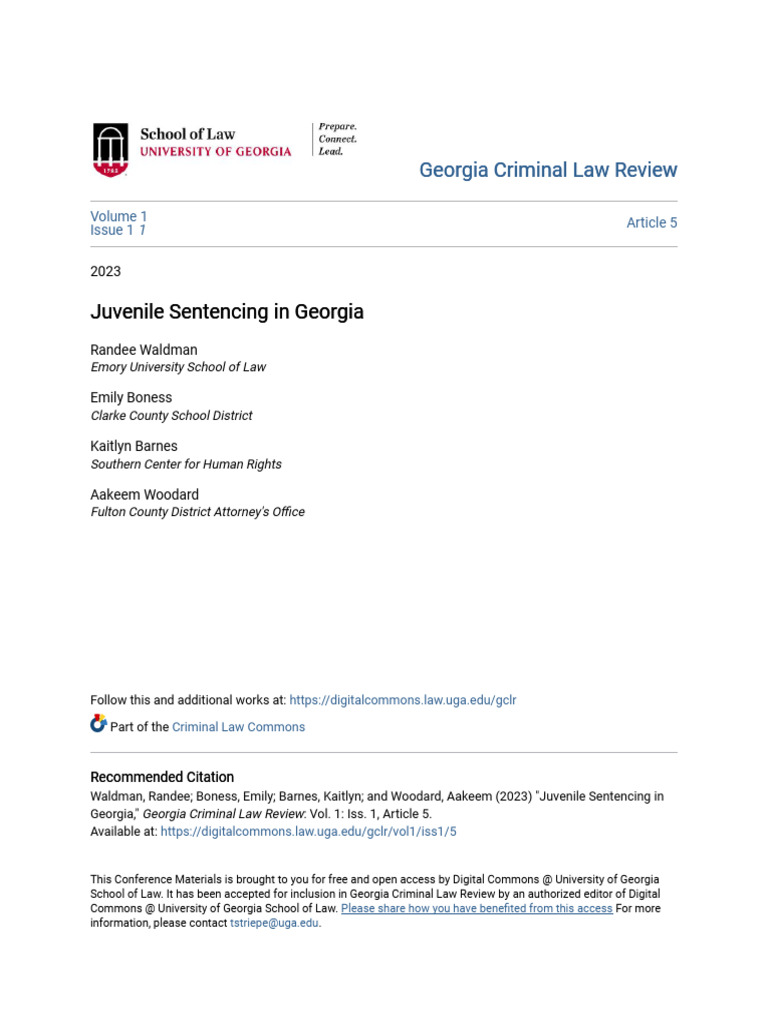 Juvenile Sentencing in Georgia: Insights | PDF | Juvenile Court ...