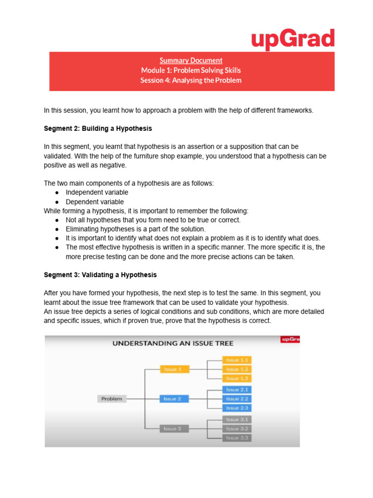 Problem Solving Skills S4 | PDF | Hypothesis | Analysis
