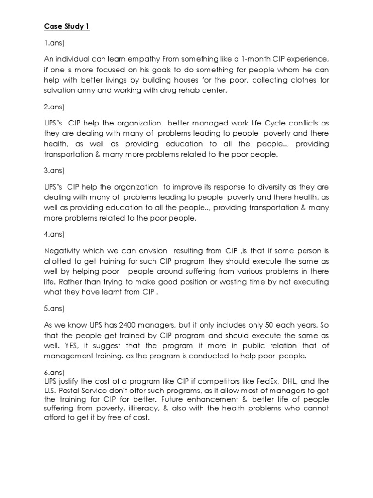 Case Study Answers | PDF | Poverty | Poverty & Homelessness