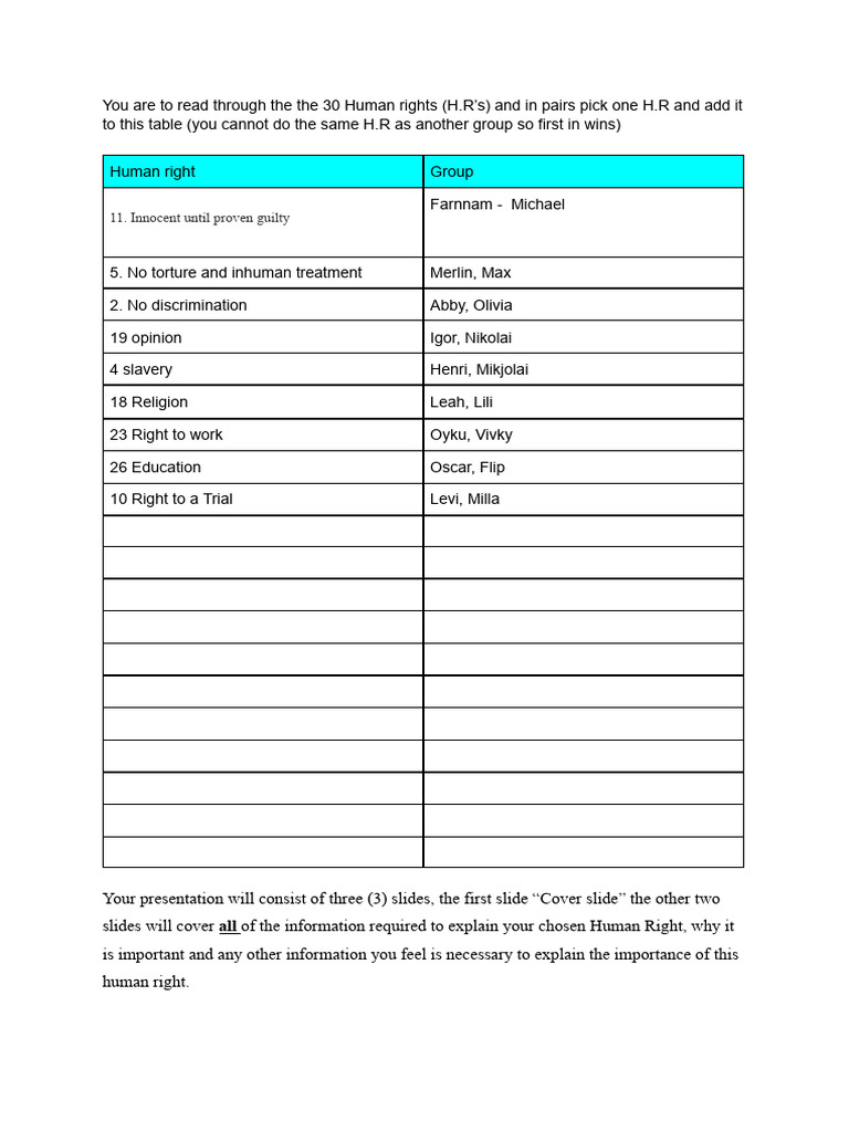 Human Rights Presentation | PDF