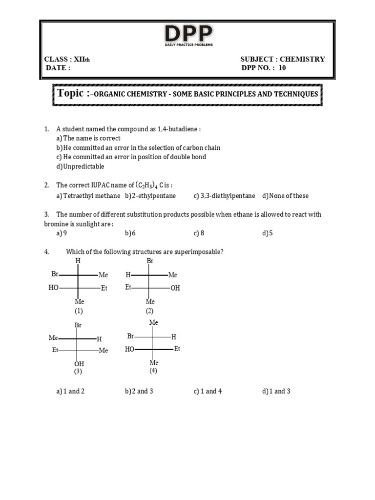 Organic Chemistry Some Basic Principles and Techniques Q 10 | PDF ...