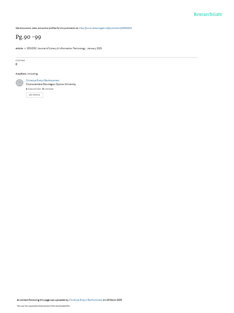 DESIDOC Journal of Library & Information Technology January 2025 | PDF ...